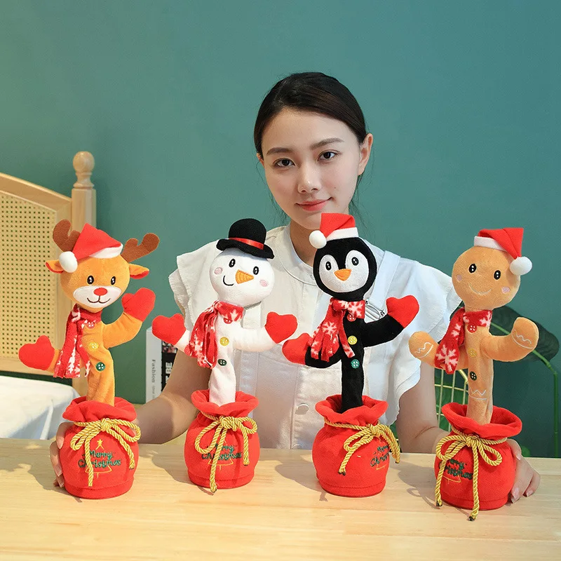 Will-sing-and-dance-Christmas-gingerbread-man-plush-toy-will-record-and ...