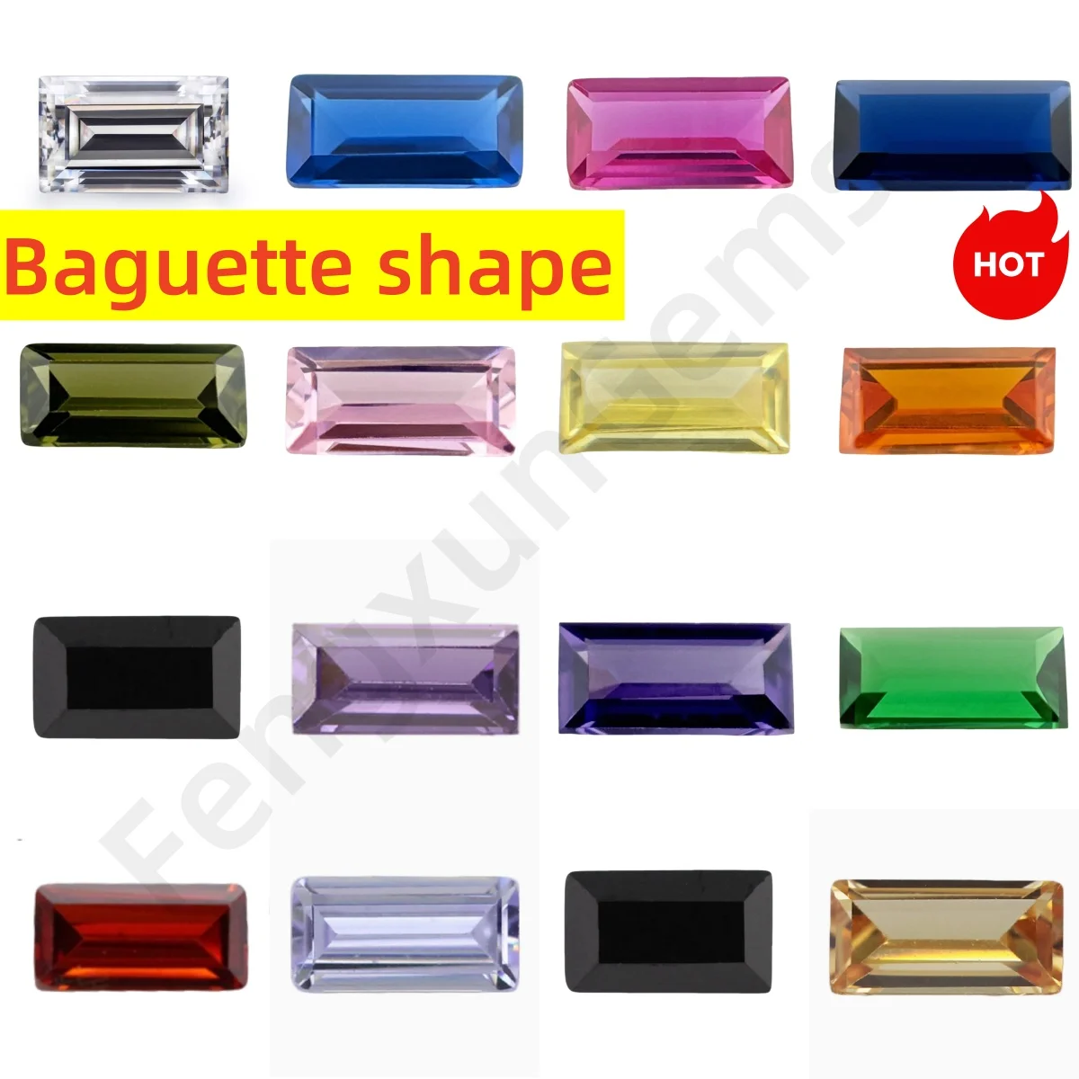 1x2~2.5x5mm Baguette shape 16 colors 5# Red Ruby 113# Spinel white ...