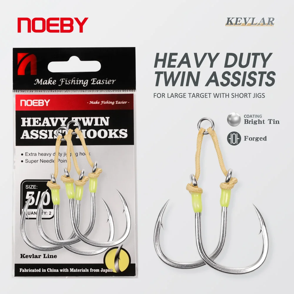 Noeby-Heavy-Duty-Twin-Assist-Metal-Jig-Hook-Large-Target-With-Shore ...