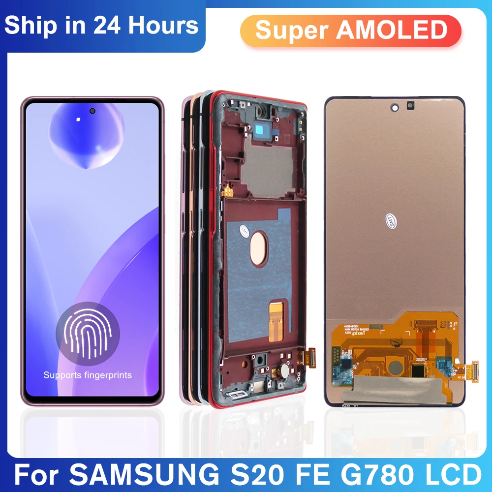 정품 AMOLED LCD 디스플레이 디지타이저 어셈블리, 삼성 갤럭시 S20 라이트 S20 팬 에디션, S20 FE SM ...