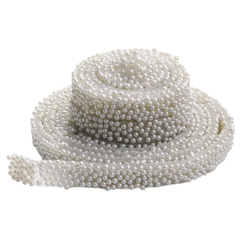 1/3 Yards 12mm Pearl Strips Ribbon Self Adhesive Tape ABS Pearls Wrap ...