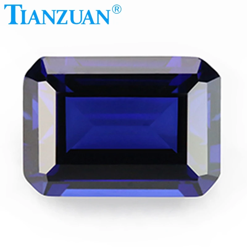 Synthetic-Sapphire-Rectangle-Shape-Emerald-Cut-Blue-Color-Artificial ...