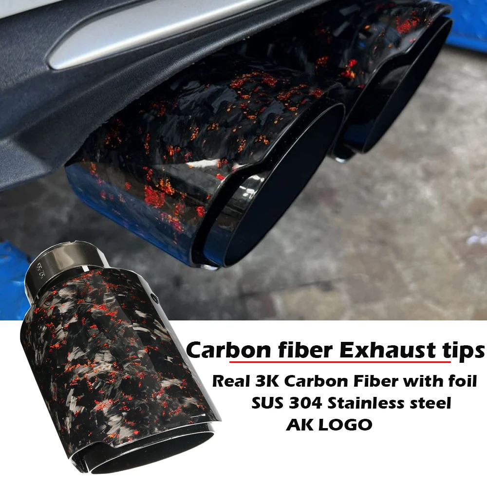 Red-Forged-Carbon-Fibre-Car-Exhaust-Tip-Black-Coated-Stainless-Steel ...
