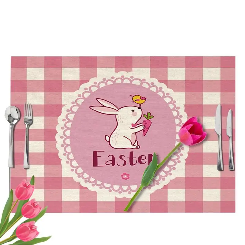 Rabbit-Placemat-Rabbit-Flower-Tablemats-For-Dinner-Table-Waterproof ...