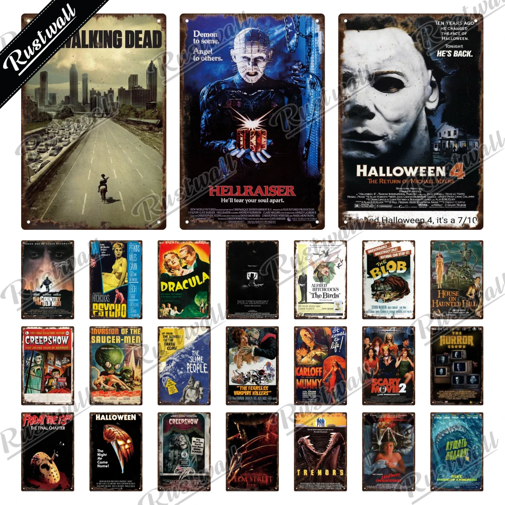 Rust-Wall-Decorative-Metal-Sign-for-Movie-Buffs-Vintage-Style-Plaque ...