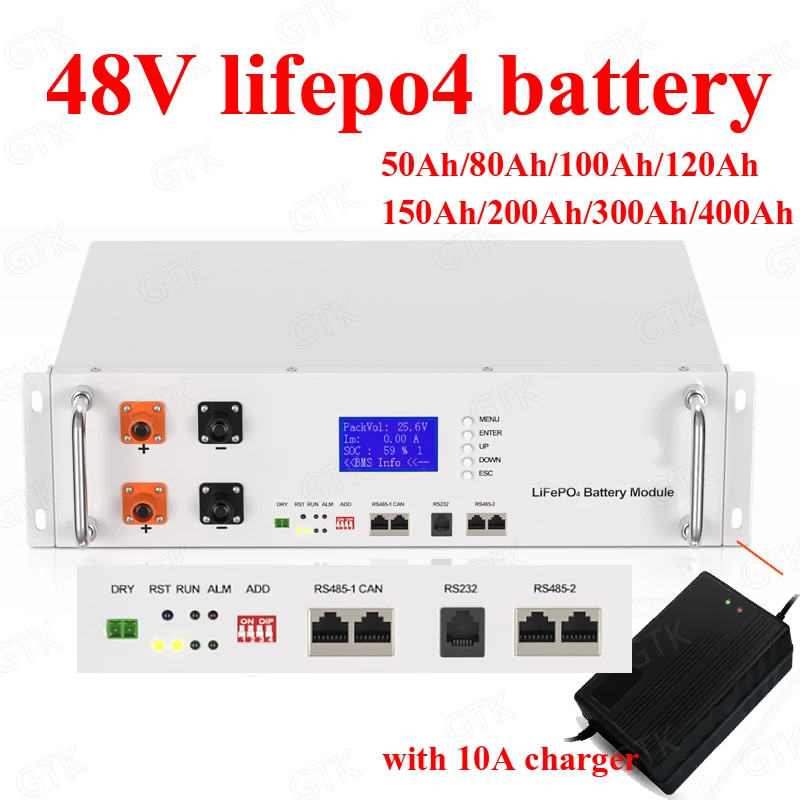 GTK-batería de litio Lifepo4, almacenamiento de energía Solar para estación Base, 200Ah, 48v ...