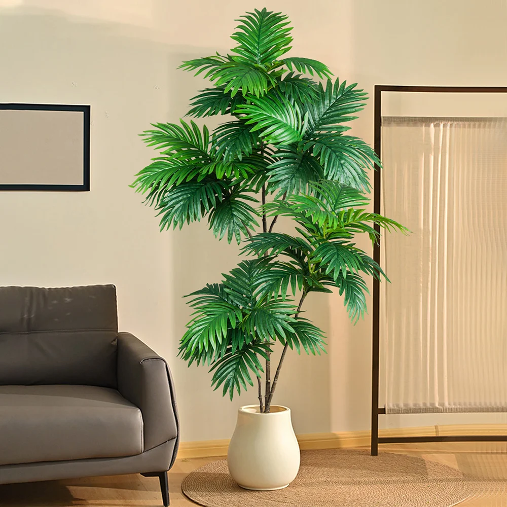 70-135cm Large Artificial Palm Tree Fake Tropical Plants Green Monstera ...