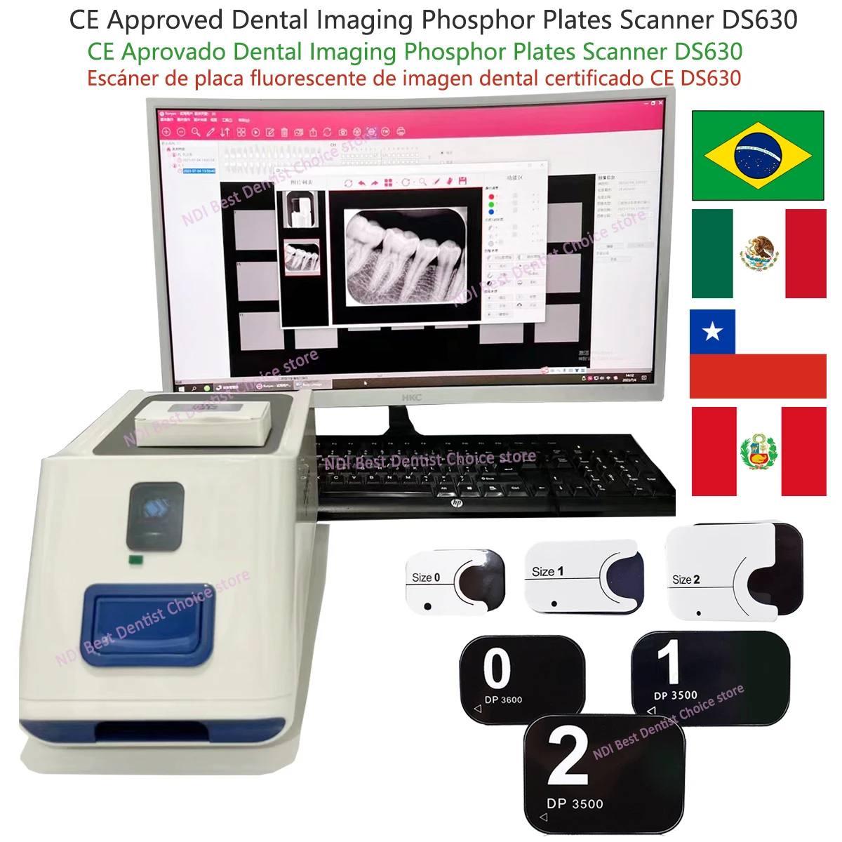 Dental-Imaging-Plate-Scanner-with-Size0-1-2-3-X-Ray-Image-Plate-Dental ...