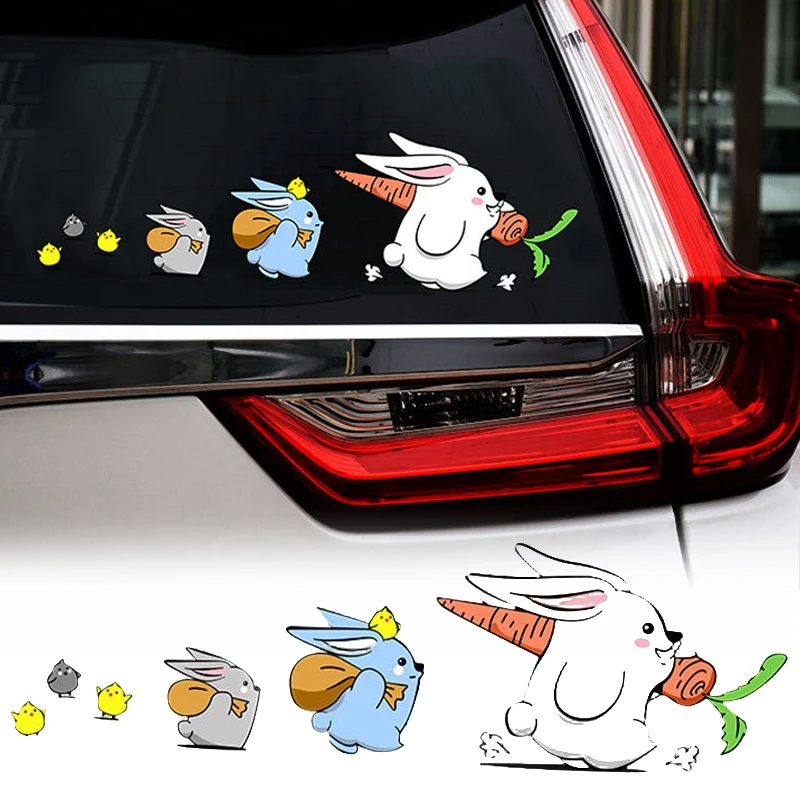 Cartoon-Fun-Car-Stickers-Car-Animal-Styling-Rabbit-Stickers-Auto ...