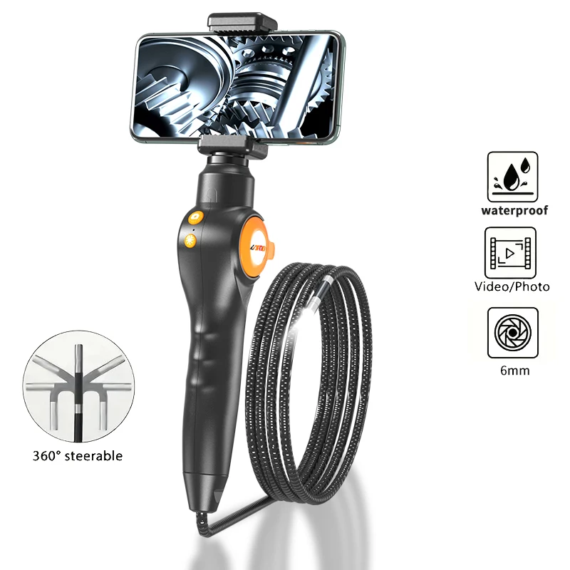 6mm-8mm-360-Degree-Turn-Industrial-Endoscope-Car-Inspection-Camera-With ...