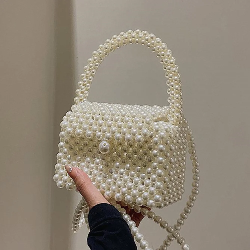 Pearls Bags Handmade Woven Beaded Pearl Bags for Women Handbags 2023 ...