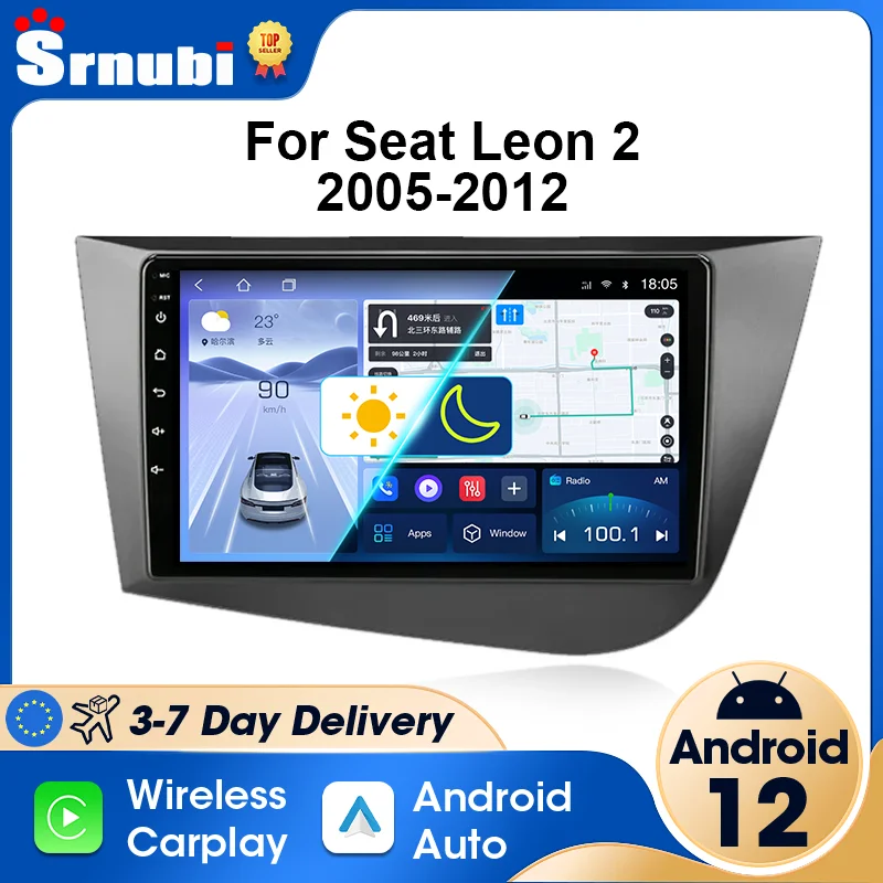2-Din-Wireless-Carplay-Auto-Android-12-Car-Radio-for-Seat-Leon-2-MK2 ...