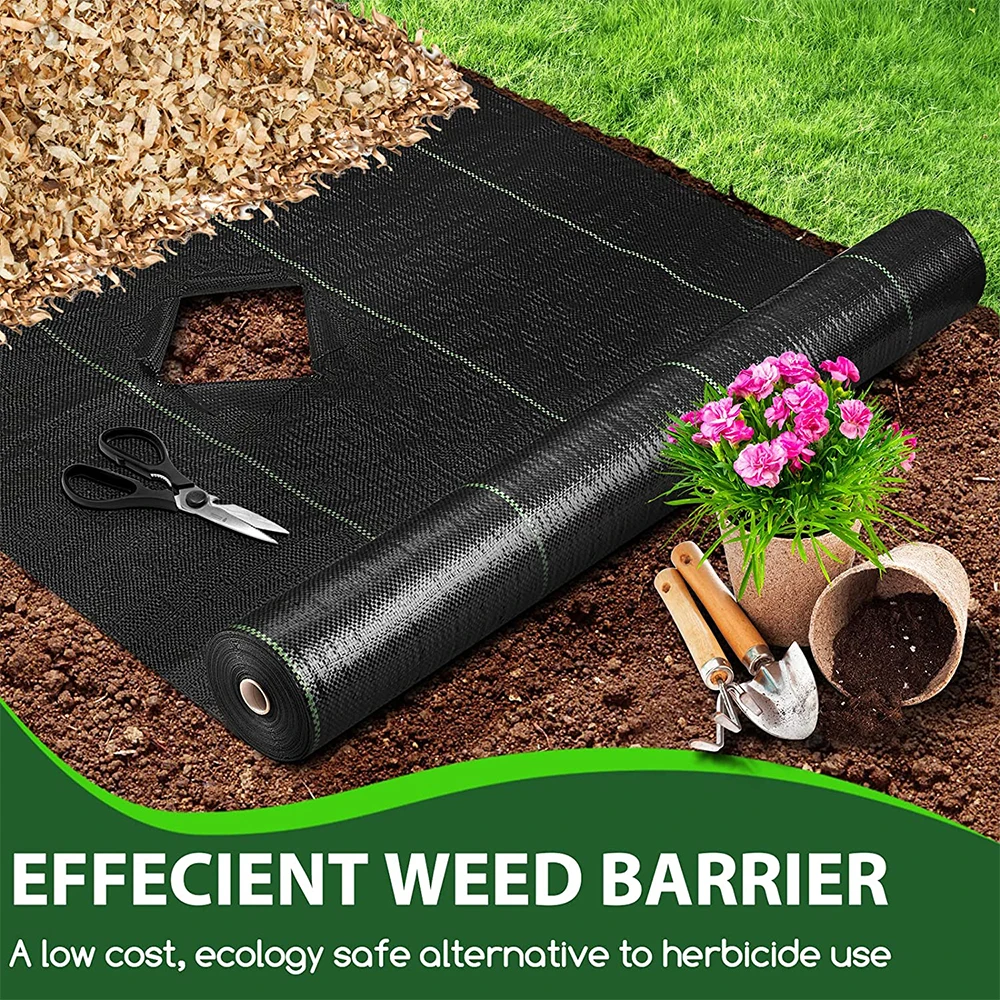 Heavy-Duty-Weed-Barrier-Landscape-Fabric-Black-Woven-Sheet-UV-Tear ...