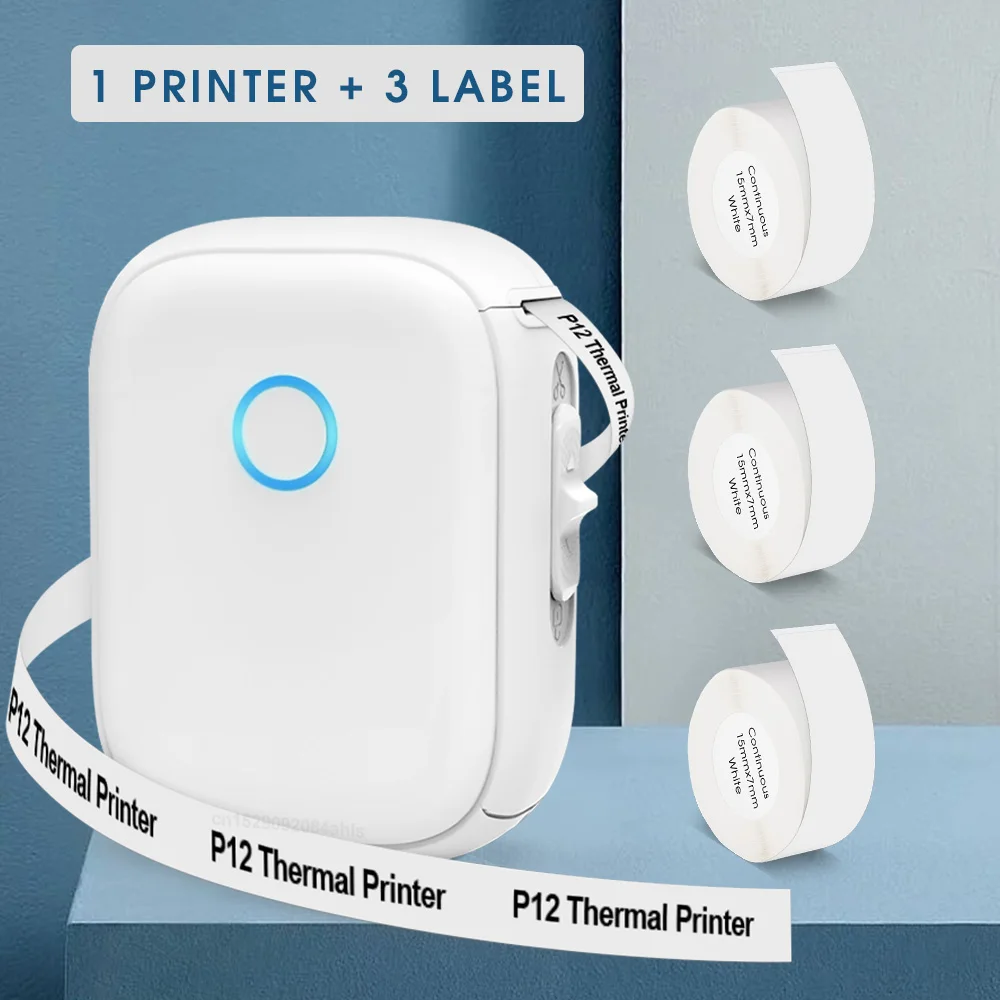 P12 Inkless Label Printer Similar to P15 Mini Printer D30 Thermal Label ...