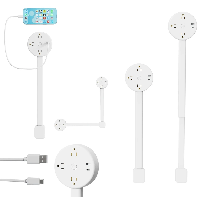 Extensor de enchufe de pared eléctrico giratorio con longitud ajustable ...
