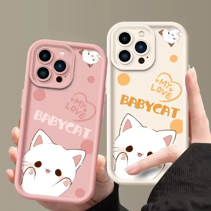 Cute Baby Cat Phone Case For OPPO Reno 11F 12F 13F 10 11 12 13 Pro 5G 8 ...