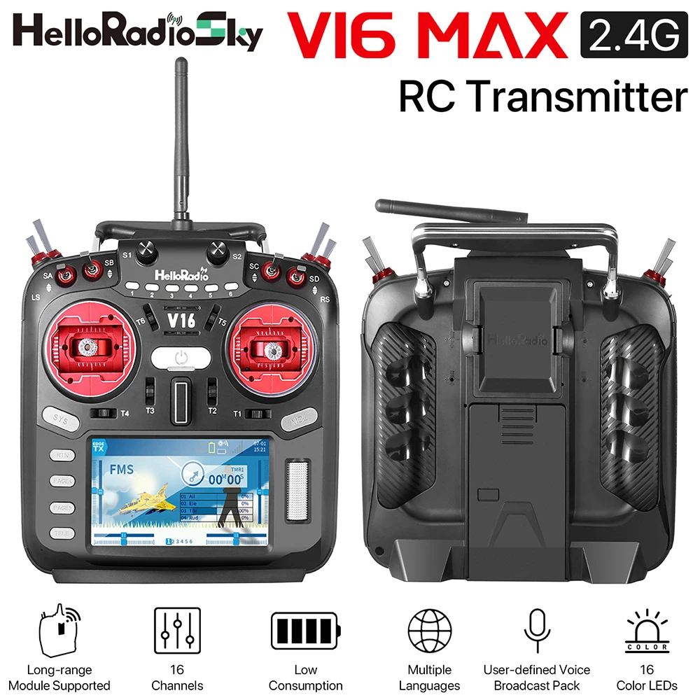 HelloRadiosky-V16-MAX-Remote-Control-2-4GHZ-16CH-4-3In-Display-for-RC ...