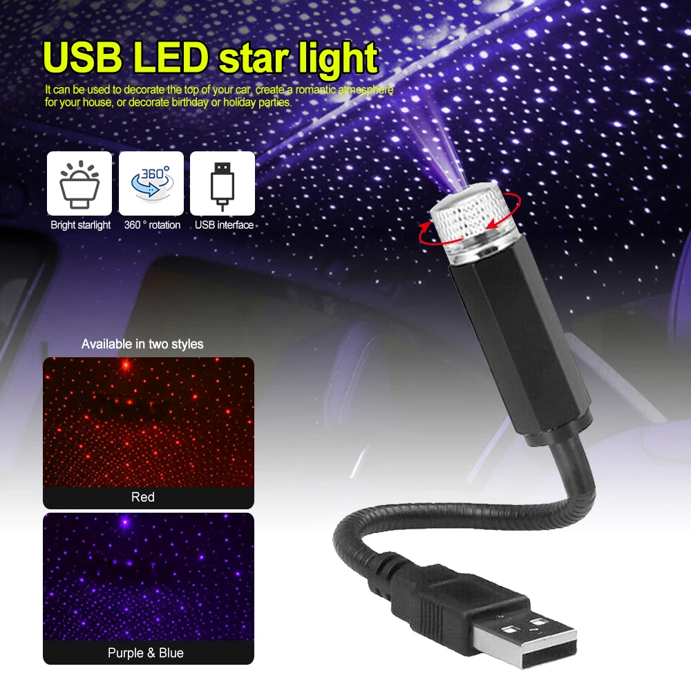 Romantic-LED-Car-Roof-Star-Night-Light-USB-Starry-Sky-Projector ...