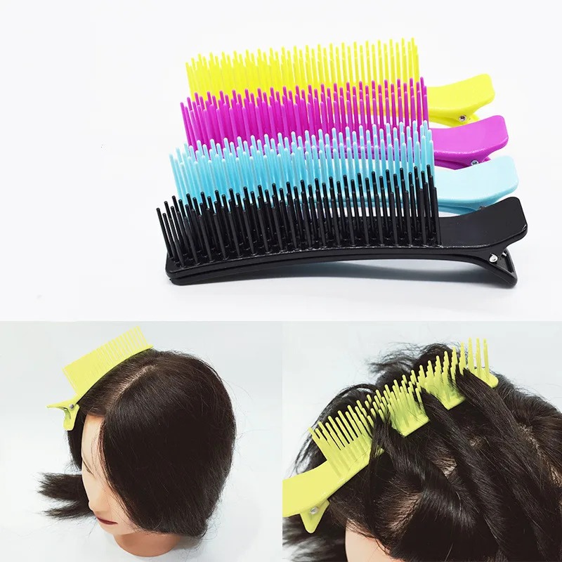 Professional-Hair-Grip-Clamps-Salon-Hair-Section-Cutting-Clips-Comb ...