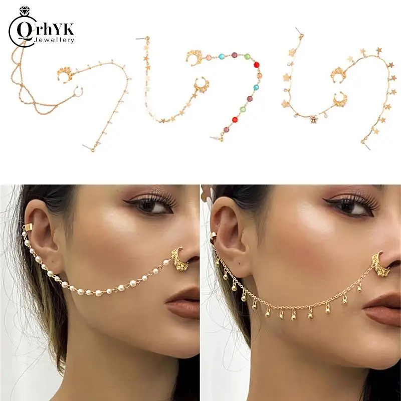 Indian-Nose-Chain-Earrings-Nose-Clip-Fashion-European-And-American ...