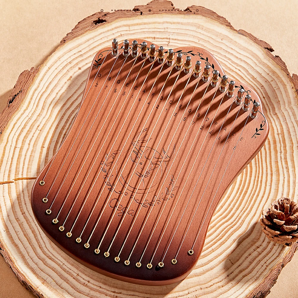 17-Strings-Lyre-Harp-Solid-Beech-Wood-Harp-String-Musical-Instrument ...