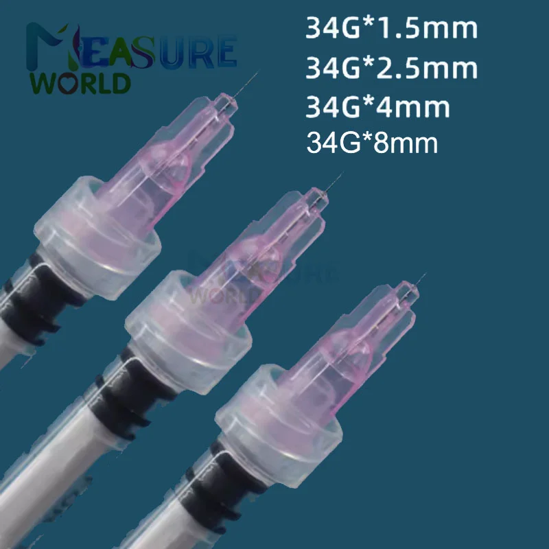 50pcs-painless-small-needle-34G-1-5mm-2-5mm-8mm-disposable-34Gx4mm ...