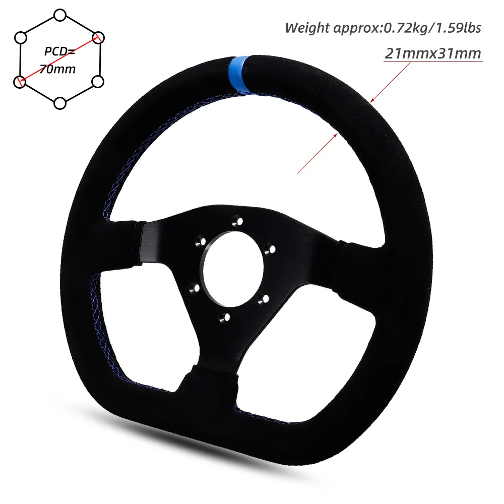 300mm-Racing-Steering-Wheel-Flat-Suede-Car-Drift-Pc-Game-Wheels-Control ...