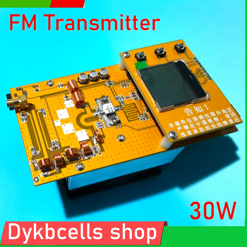 Transmisor de frecuencia FM PLL de 30W, pantalla LED, estéreo Digital ...