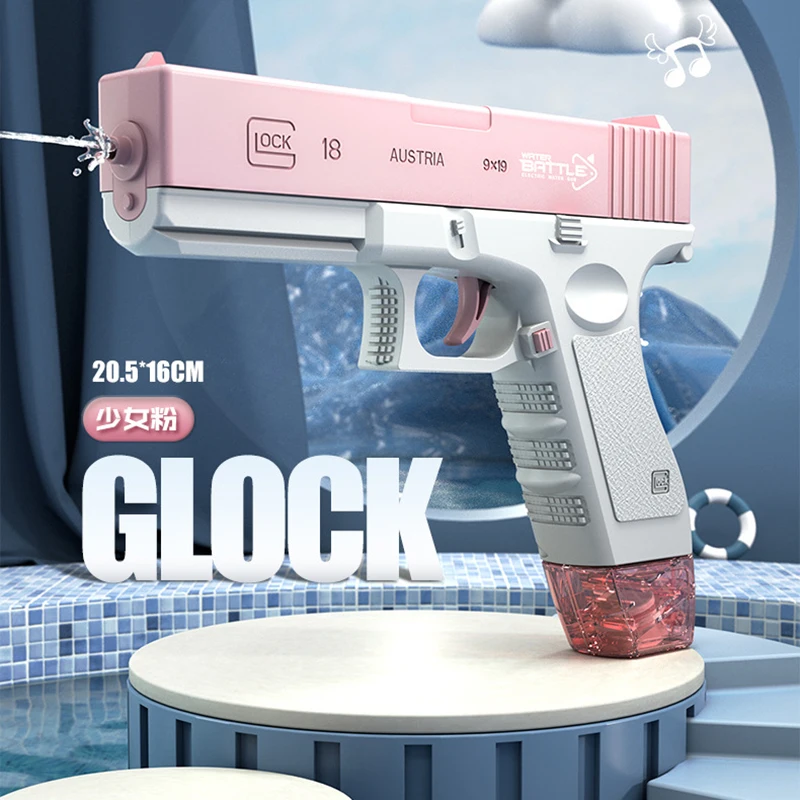 Pistolet à eau électrique Glock, jouet de tir, entièrement automatique, été, plage, enfants ...