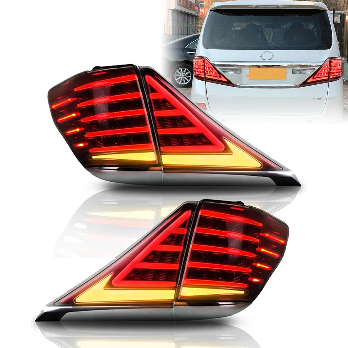 Led Taillights Vellfire 2007-2013 Gen 2th Tail Lamps Rear Sequential ...