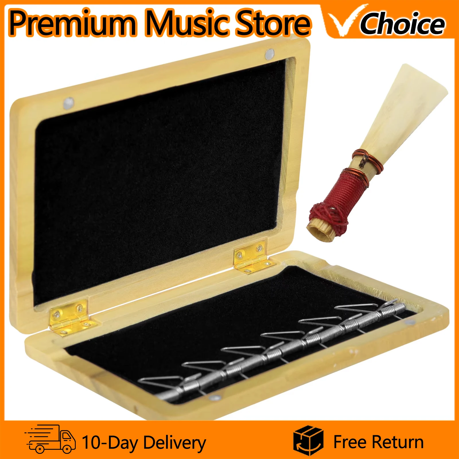IRIN Bassoon Reed Case Box Black Walnut with Slots Bassoon Reed Storage ...