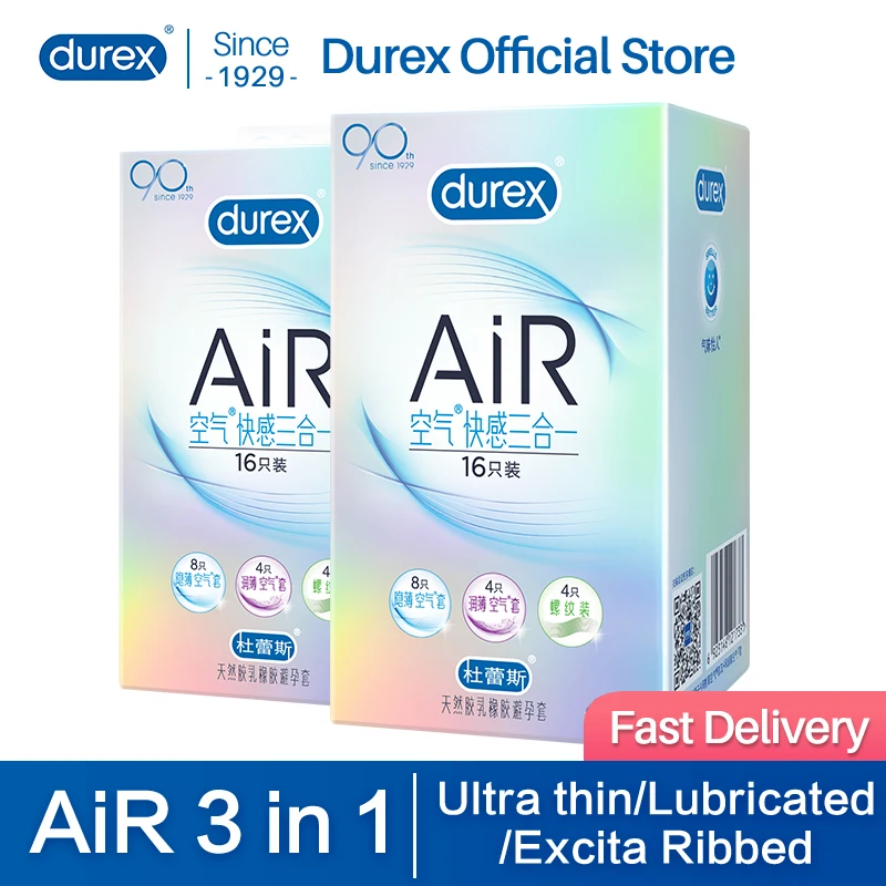 Durex Air 3in1 Invisible Ultra-thin Spike Condom Lubricated Natural ...