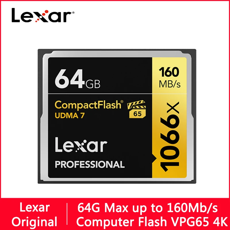 Lexar-tarjeta-CF-CompactFlash-memoria-Flash-4K-64GB-m-x-160MB-VPG65 ...