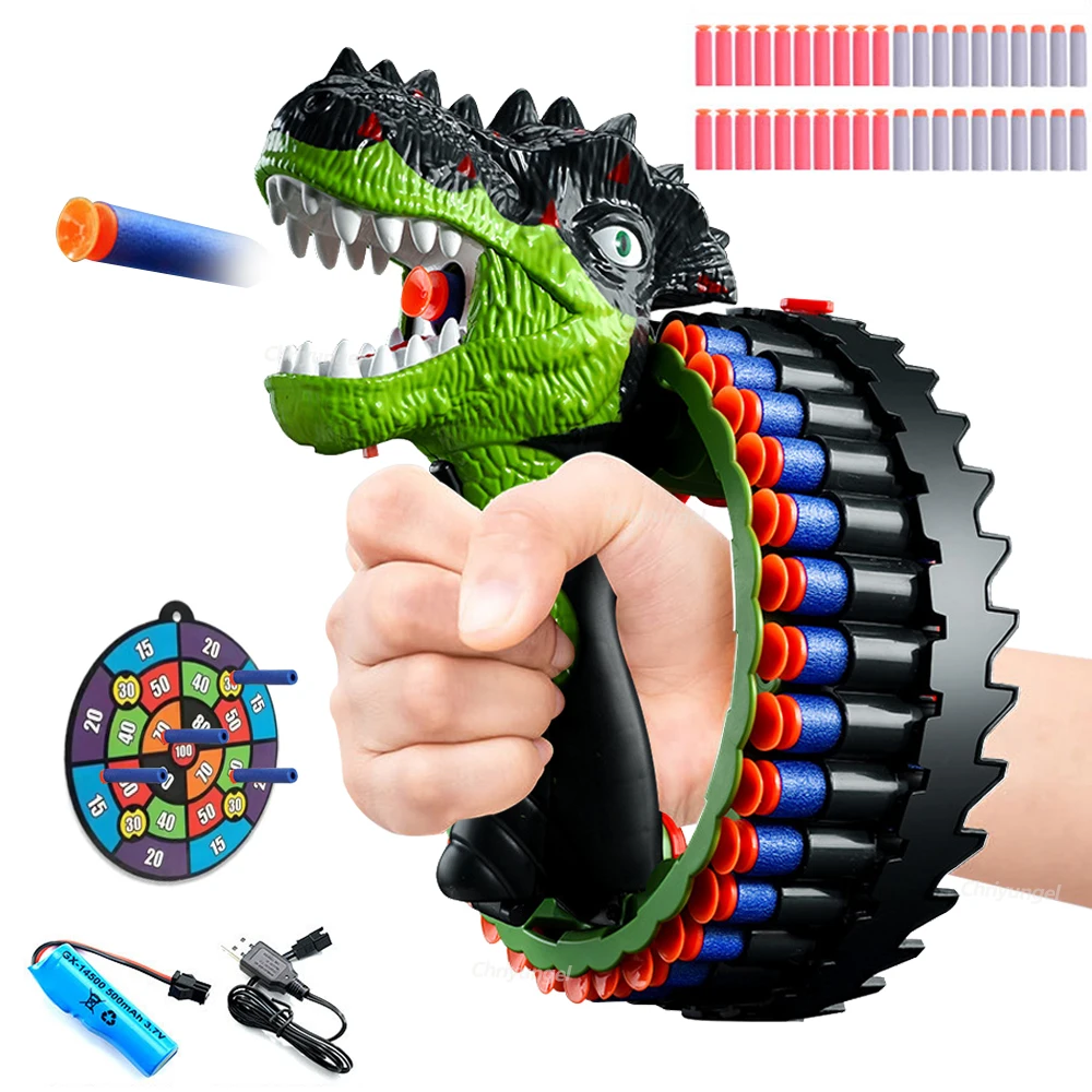 Soft-Bullet-Gun-Toy-Kids-Spinning-Dinosaur-Wrist-Gun-Boys-Toys-Electric ...