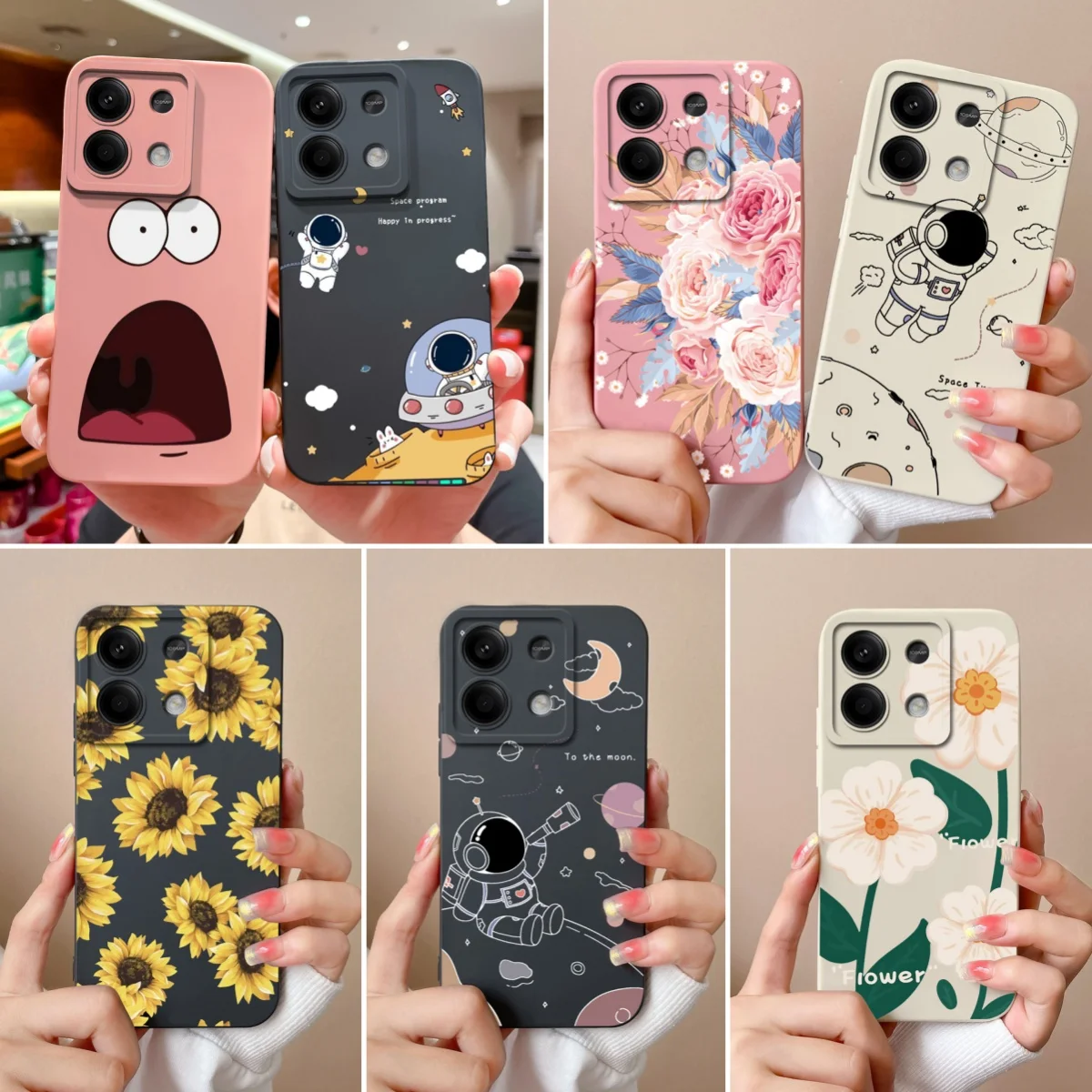 Case-For-Redmi-Note-13-Pro-4G-5G-Astronaut-Soft-Liquid-Silicone-Durable ...