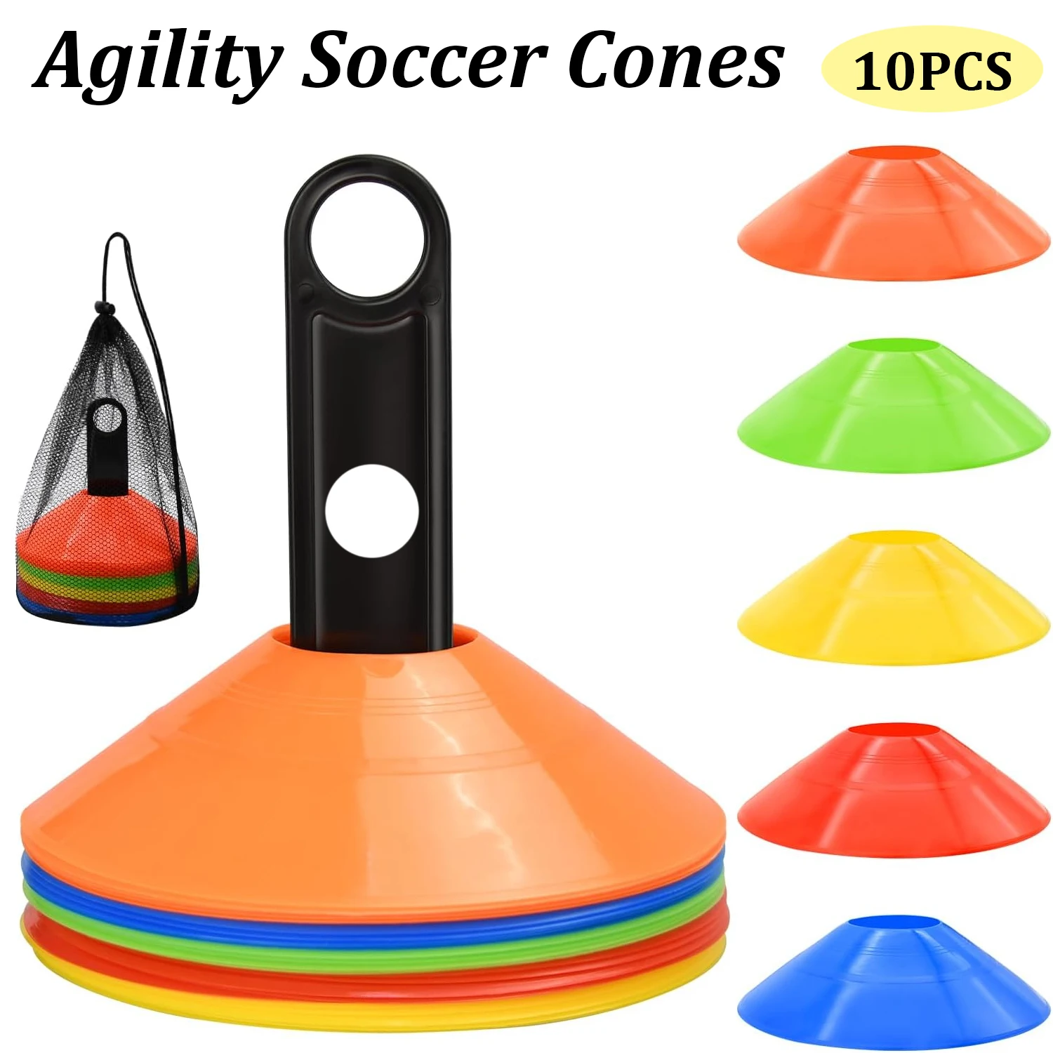 10PCS Agility Soccer Cones with Carry Bag and Holder Cones for Sports ...