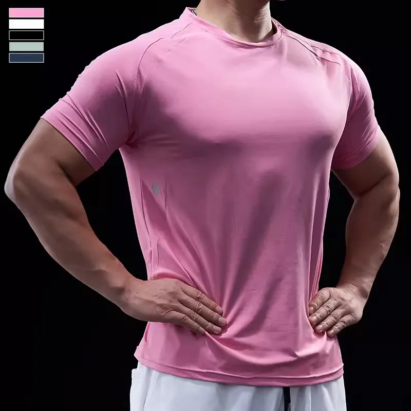 New-Men-Short-Sleeve-Running-Shirt-Sports-Outdoor-Jogging-Tops-Gym ...