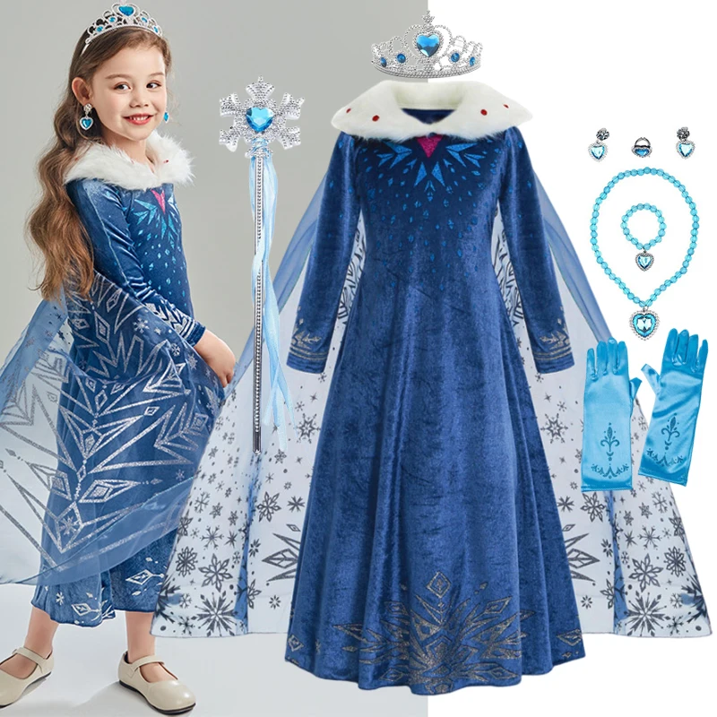 Disfraz de Elsa, reina de las nieves de Disney para niñas, vestido de ...