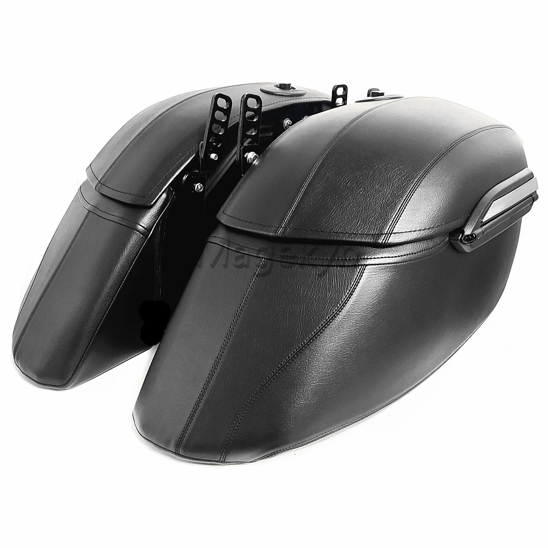 Universal Motorcycle Leather Hard Saddlebags for Victory Vegas Gunner ...