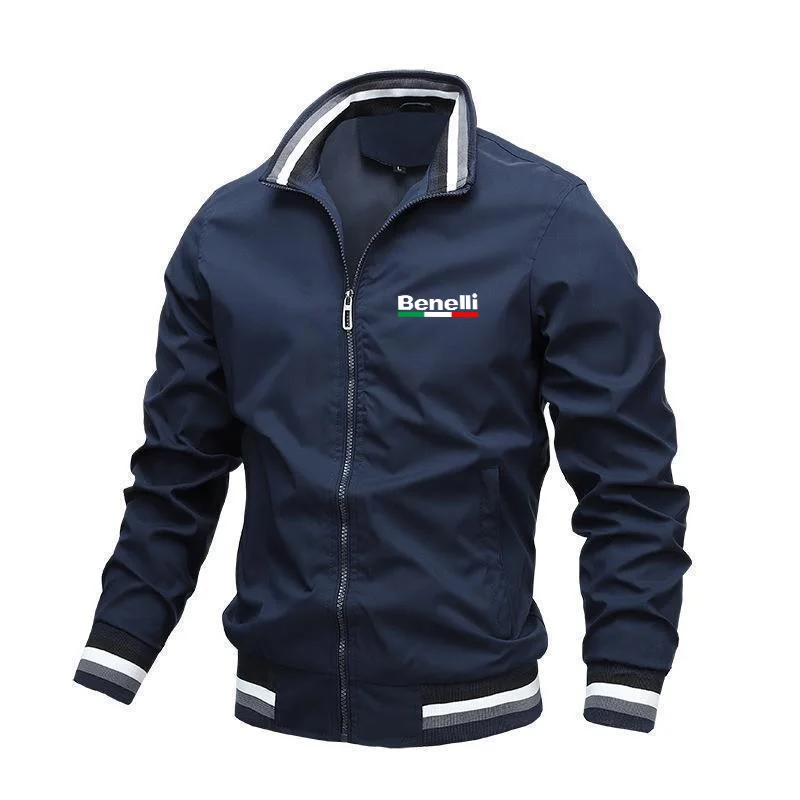 Spring Autumn Men's Stand Casual Zipper Jacket Outdoor Sports Coat For ...