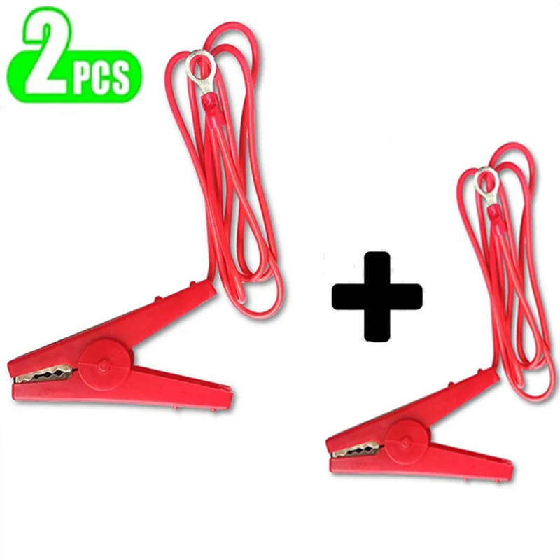 2PCS-Red-Crocodile-Clip-Lead-Replacement-Electric-Fence-Energizer ...