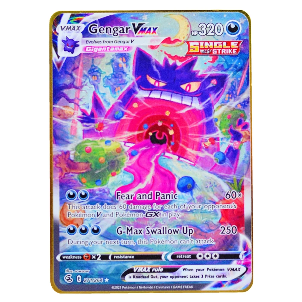 Card Metal Pokémon Letters Mewtwo Gx Pikachu Charizard Vmax Genga ...