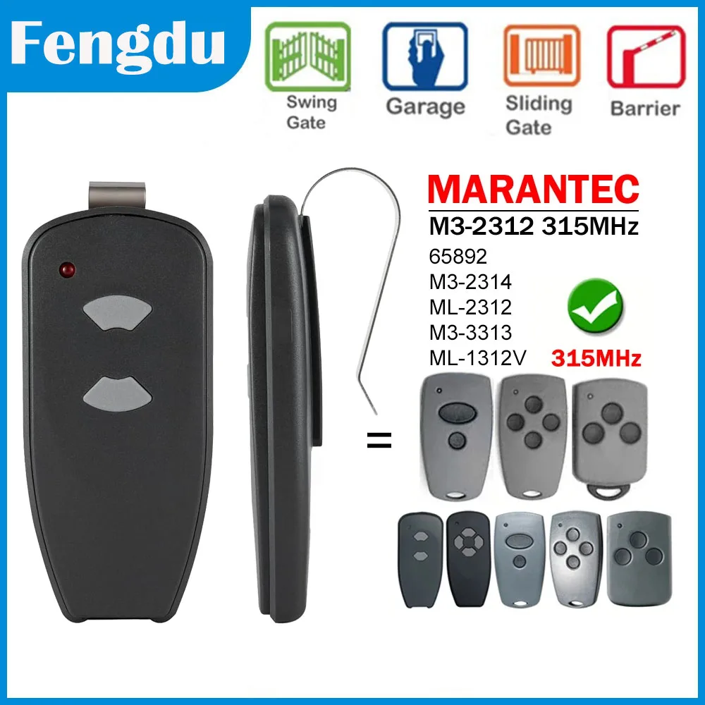 universal garage door control gate remote control 315mhz MARANTEC ...