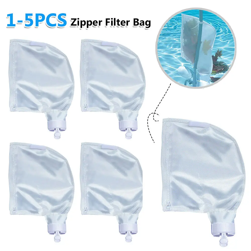 5-1PCS Pool Cleaner Filter Bag Useful Zipper Replacement Filtration ...