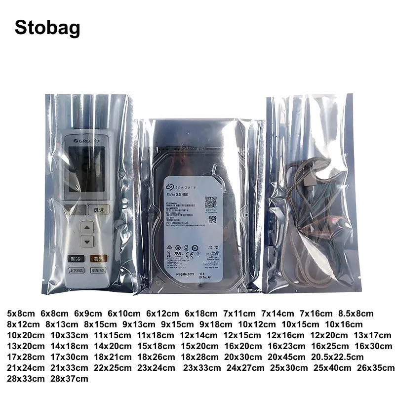 StoBag-100pcs-Anti-static-Bags-Top-Open-Heat-Sealing-Shielding-Pouches-Electronic-Accessories ...
