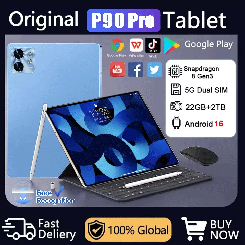 2026 NEW Pad P90 Pro Tablet 12inch 24GB+2TB Tablets Android 16 ...