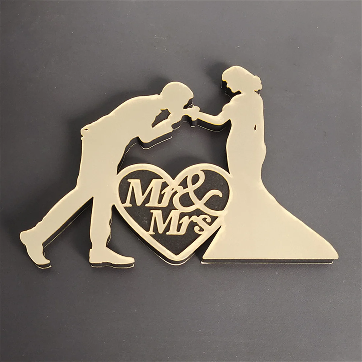 3D Bride & Groom Wall Stickers For Wedding Decorations 20cm DIY Mirror ...