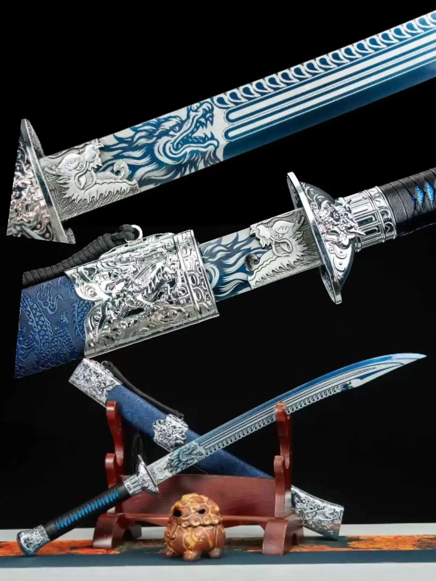 Chinese-Kungfu-Wushu-Battle-Sword-Dragon-Tiger-Real-Handmade-Refined ...