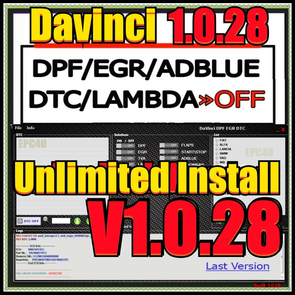 Best Davinci Unlimited Activate Dpf Egr Flaps Adblue Off, 55% OFF