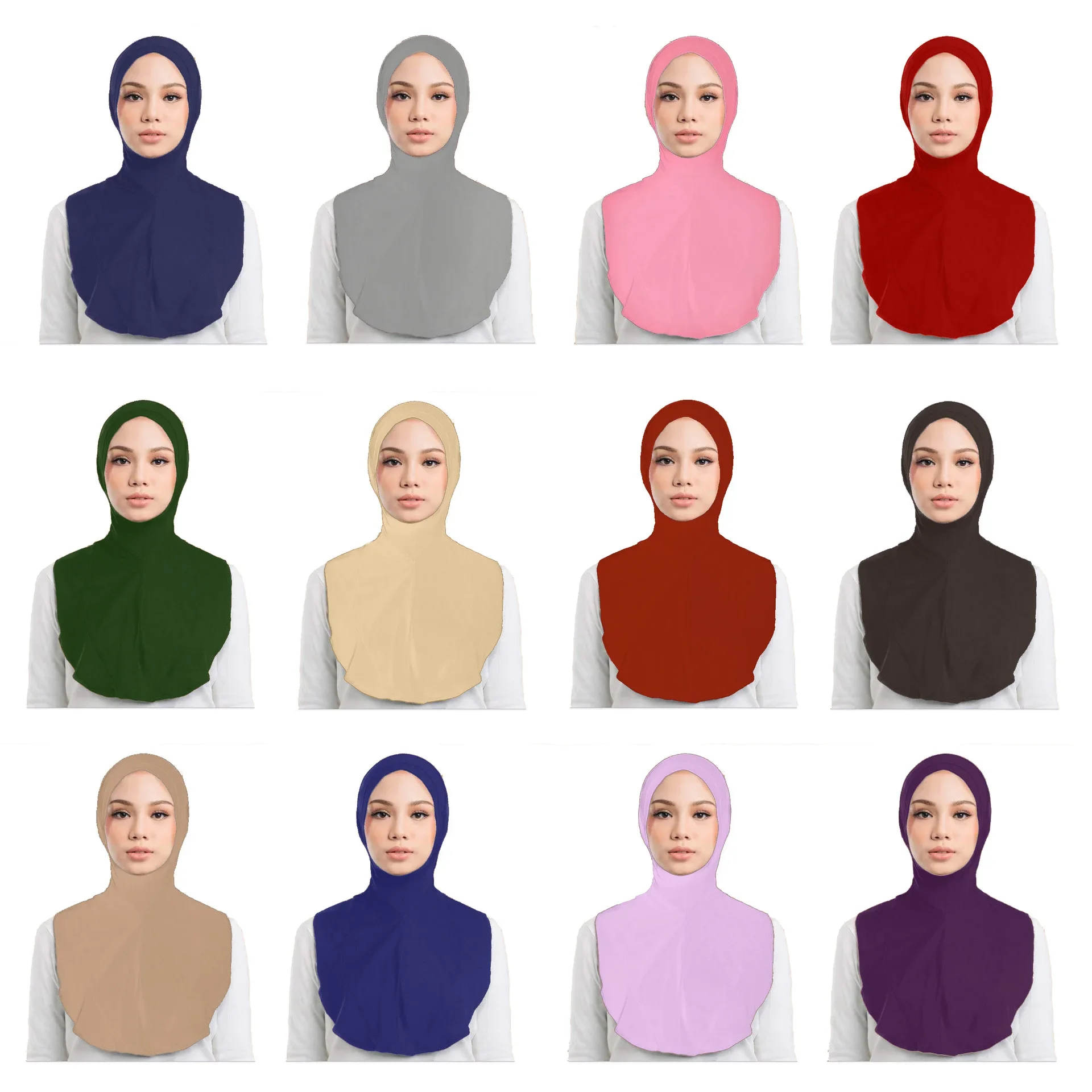 Fashion Women Hijab Neck Cover Scarf Bonnet Full Cover Inner Hijabs Cap ...